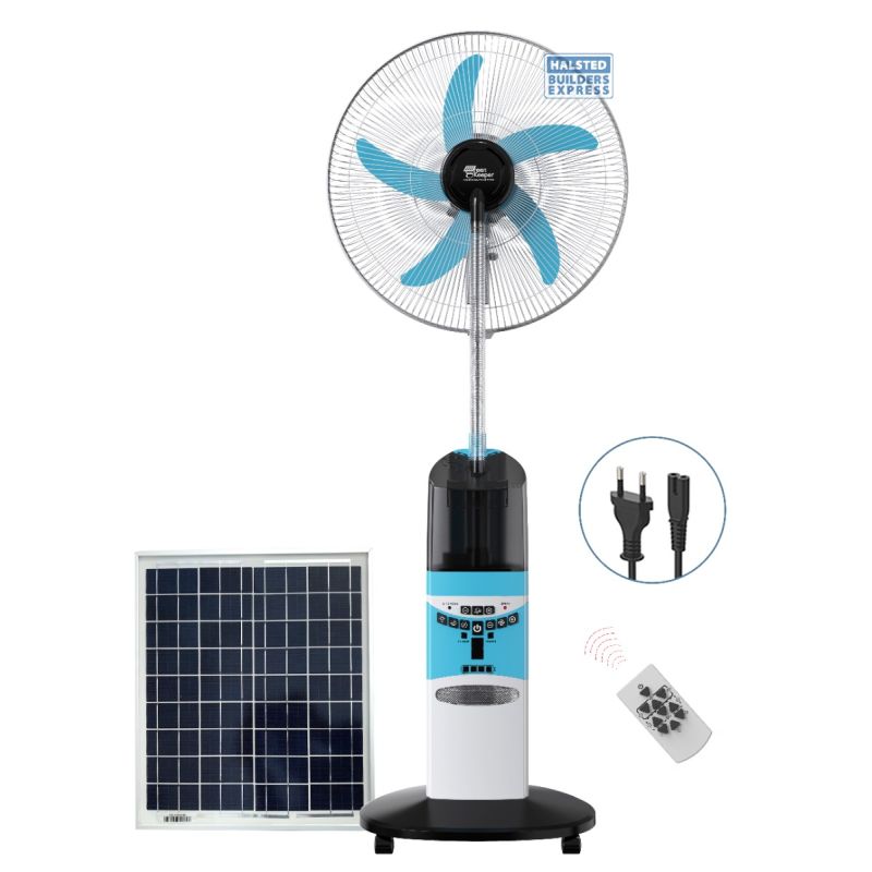 USD 121.21 - Green Keeper Rechargeable Solar Mist Fan 18in c/w Panel ...