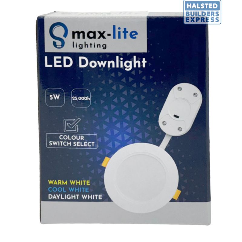 USD 4.99 - Maxlite LED Downlight 95mm 5W 375lm 3-way White | Building ...