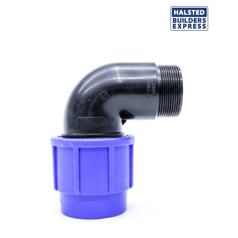 USD 3.53 - HDPE Elbow 50mm x 2 Male Threaded | Building material from ...