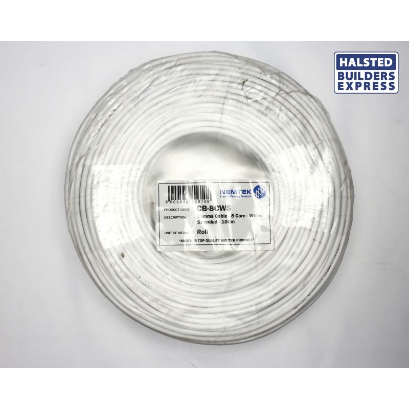 USD 0.30 - Nemtek Cable Comms 8 Core White Stranded per 1m