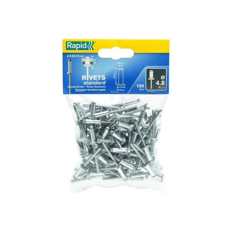 USD 8.80 - Rapid Standard Rivets Alu 4.8x14mm 100pc | Building material ...