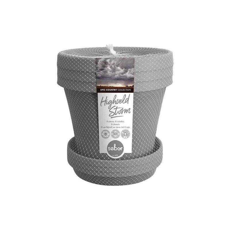 USD 9.88 - Sebor Super Pot and Saucer 15cm Set 3 Highveld Storm