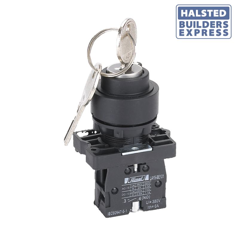 USD 1.38 - Himel Selectors Switch Key Operated 3 Pos 2 NO Spring Reset ...