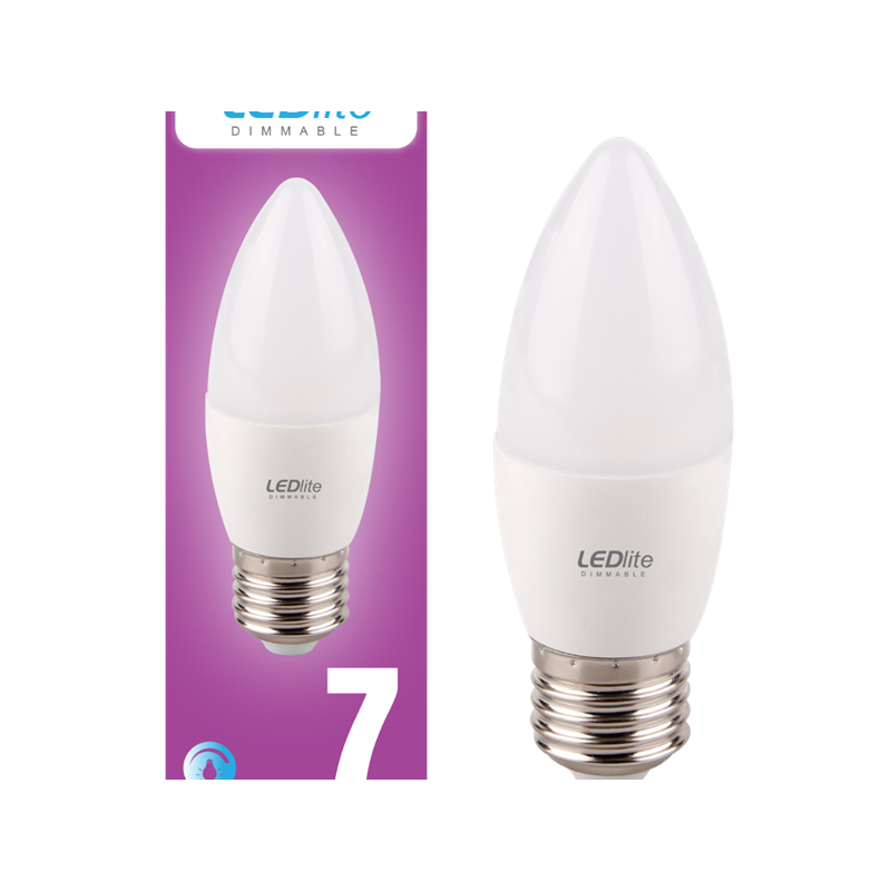 USD 4.26 - LEDlite Dim Candle LED Bulb C37 7W E27 DL 560lm 6500K ...