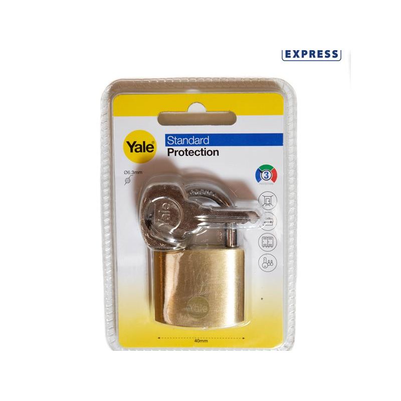 USD 9.48 - Yale Padlock 40mm Brass | Building material from Halsteds ...