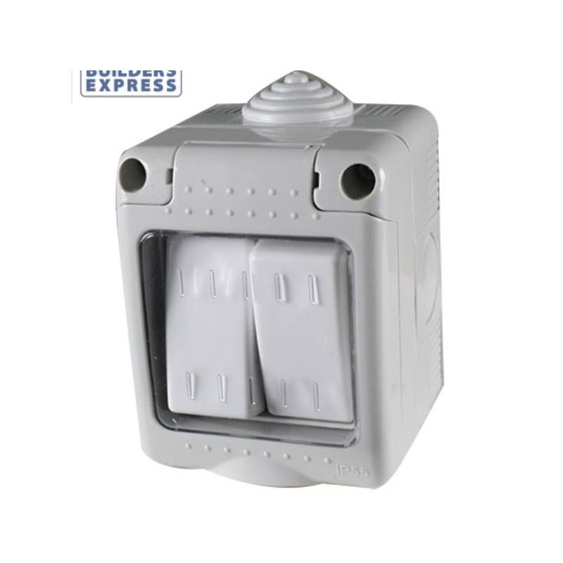 USD 13.14 - ACDC Switch 2 Gang 2 Way Weather Proof IP55 | Building ...