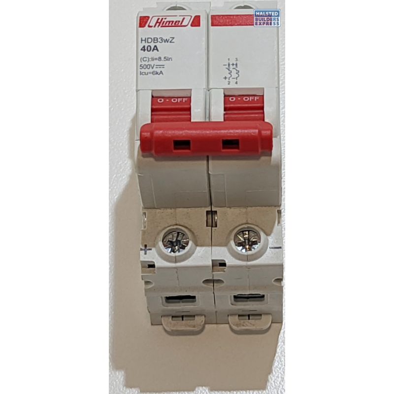 USD 11.02 - Himel MCB DC 2 Pole 40A 6kA HDB3WZ2C40 | Building material ...