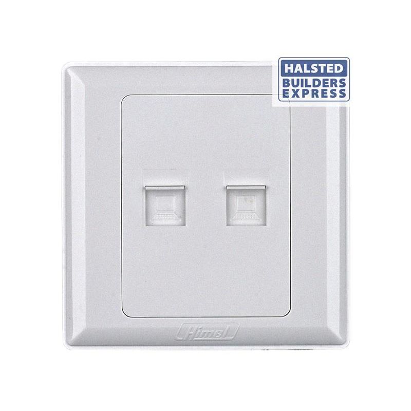 USD 1.15 - Himel Metallic Data Socket 2 Gang RJ45 8 Pin HWDA2DSM ...