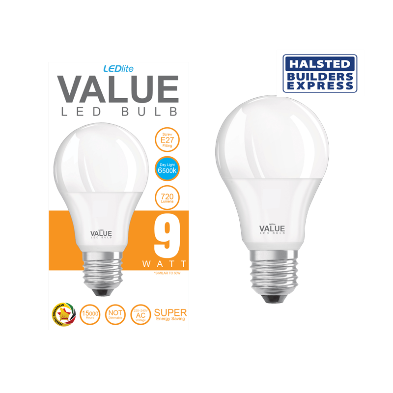 USD 2.71 - LEDlite Value LED A60 9w E27 DL 900lm 6500K | Building ...