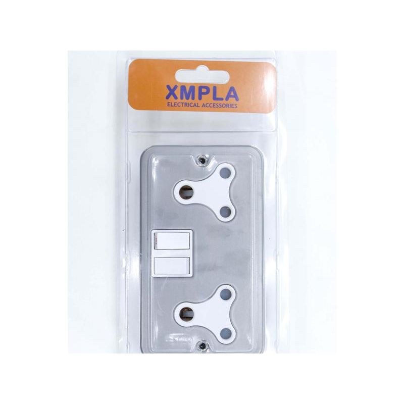 USD 9.12 - SWITCH Double Socket Outlet 15A Metal Surface | Building ...